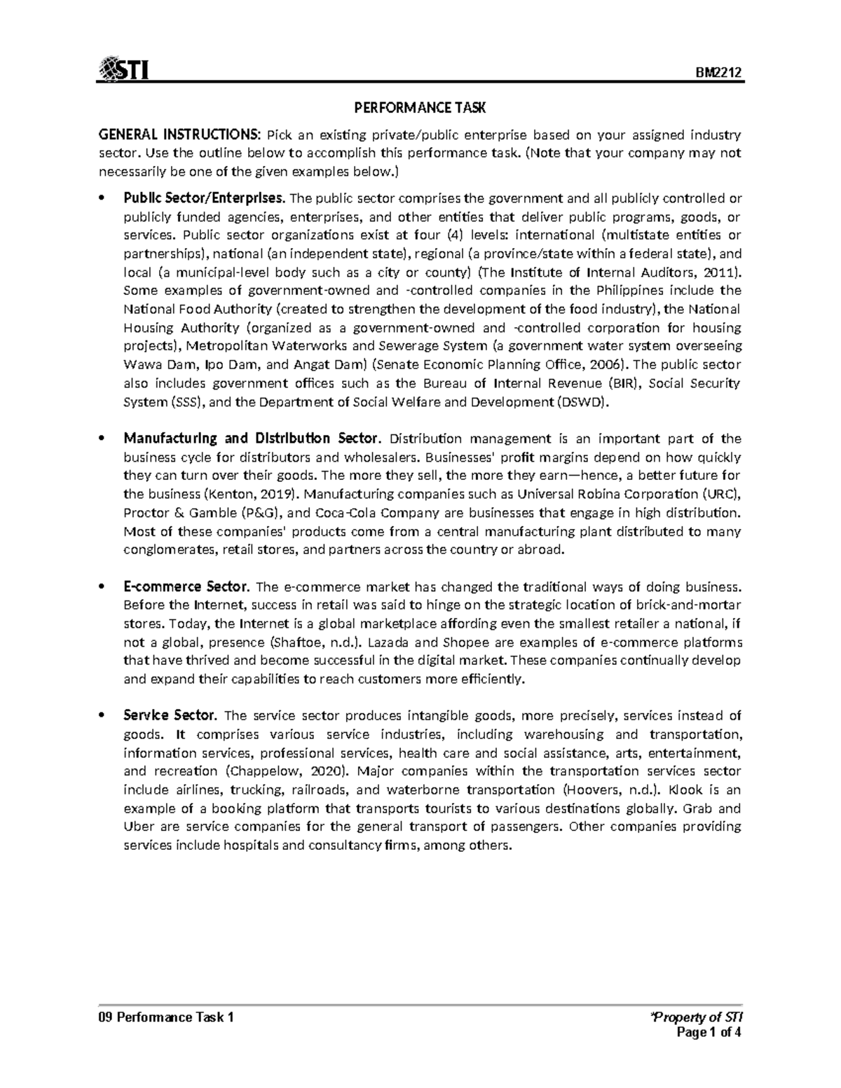 09 Performance Task 1 - 09 Performance Task 1 *Property of STI ...