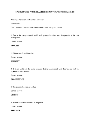 SW211 Client- Worker Relationship - SW211: SOCIAL WORK PRACTICE IN ...