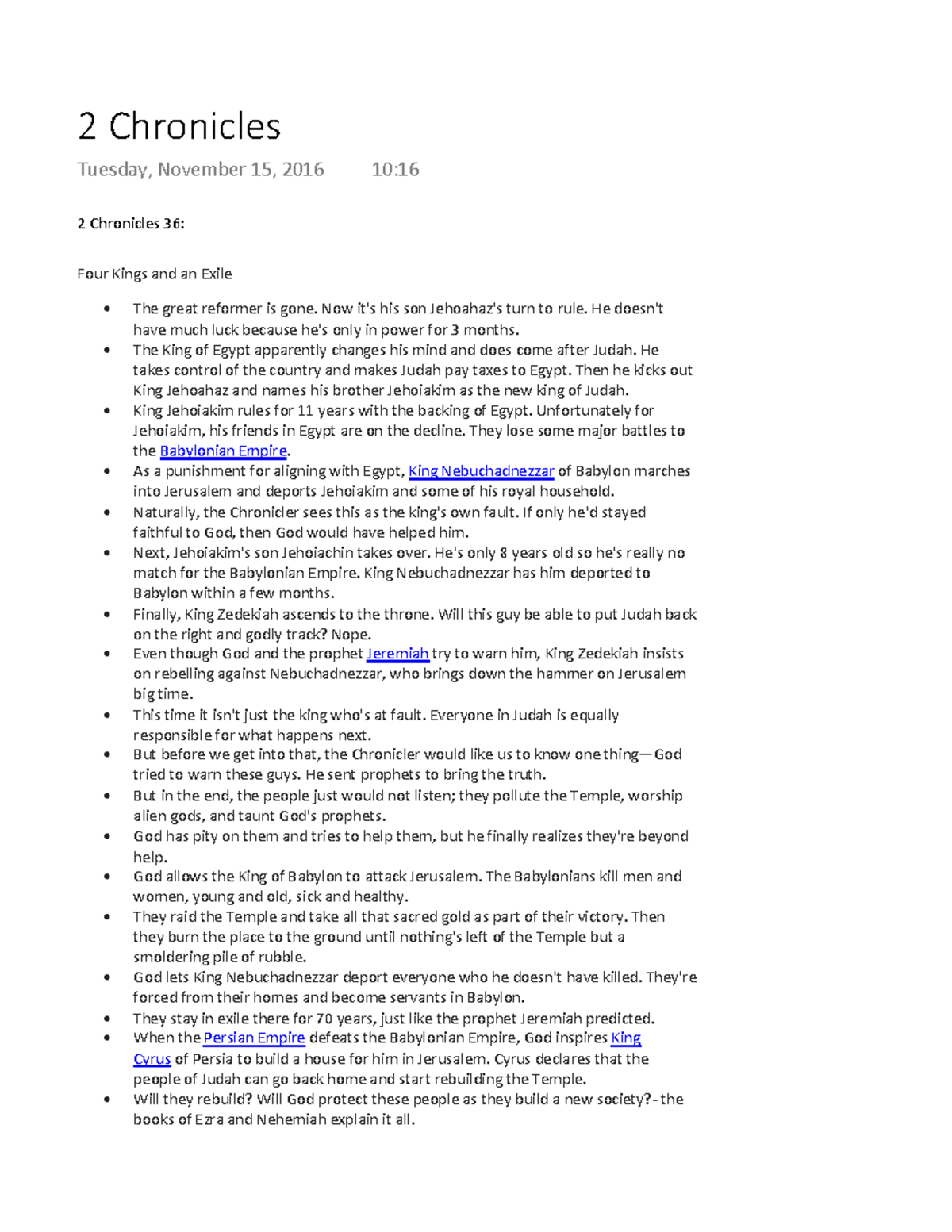 2 Chronicles Summary - THEO 3100: Introduction to Old Testament ...