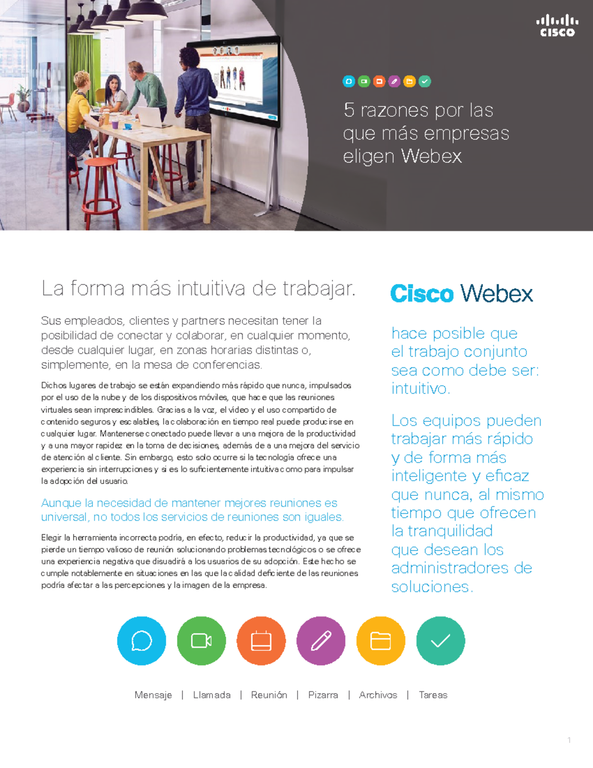 Plataforma cisco webex - 5 razones por las que más empresas eligen Webex La forma más intuitiva ...