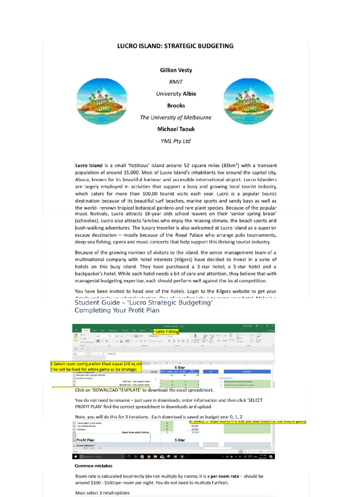 Lucro Island - BUSM2567 - Next Page - Studocu