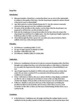 Contract handout - LAW OF CONTRACT LECTURE MATERIALS ACADEMIC SESSION ...