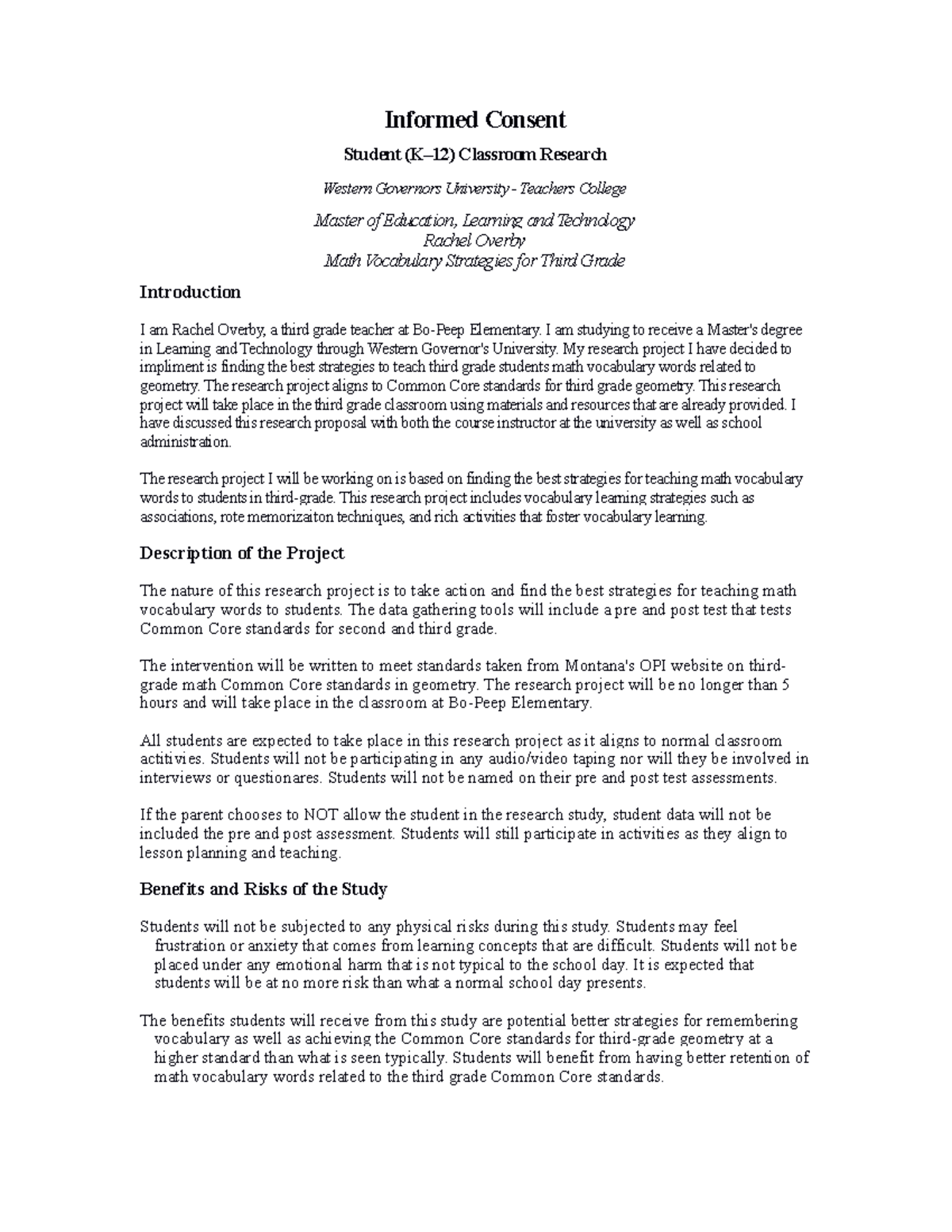 Informed Consent Original - Passed - Informed Consent Student (K–12 ...