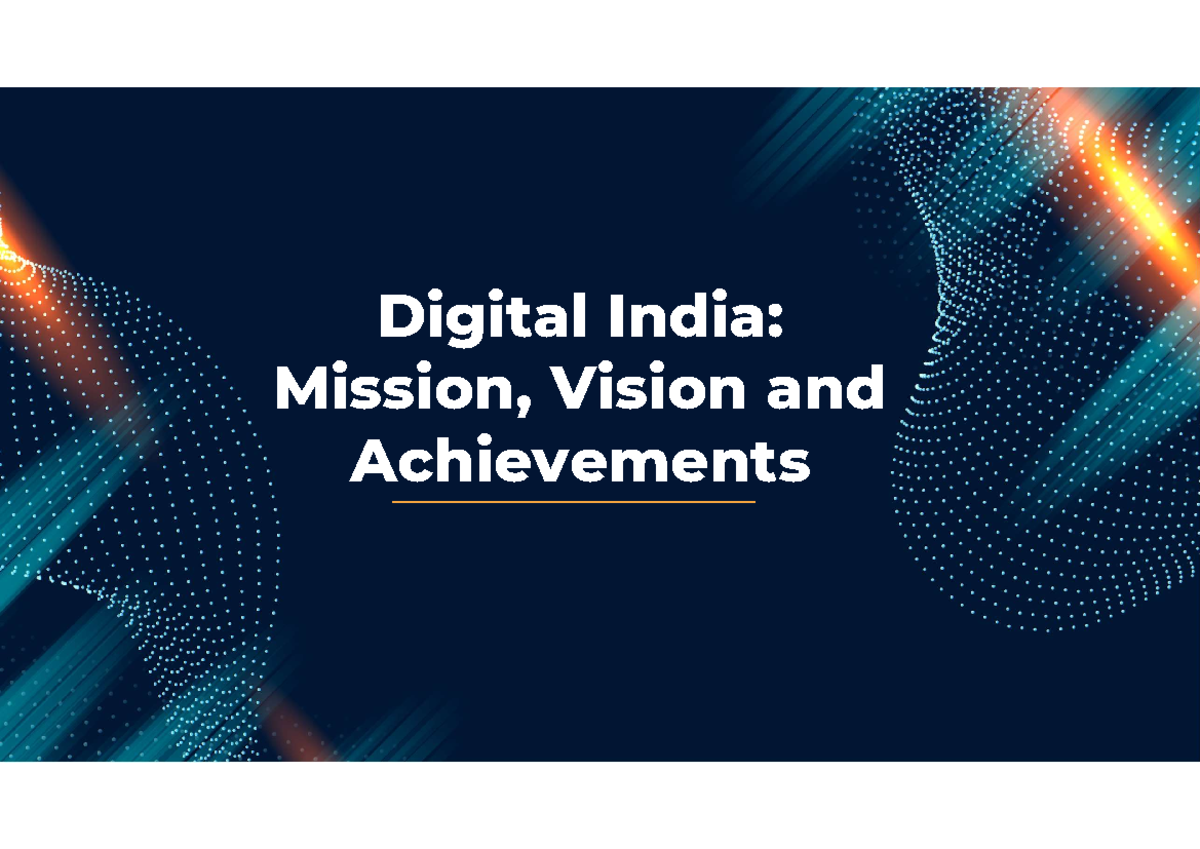 Digital India - Digital India: Mission, Vision and Achievements Digital ...