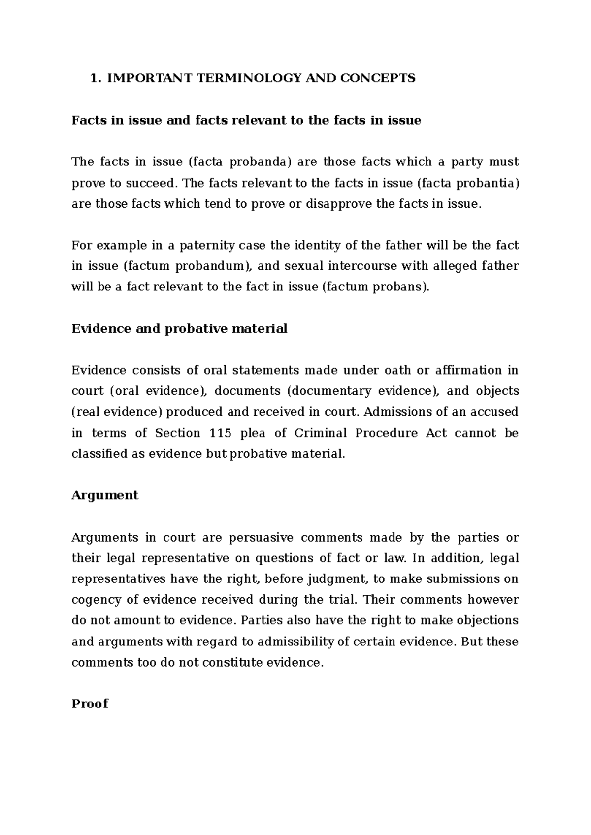 Important Terminology AND Concepts - 1. IMPORTANT TERMINOLOGY AND ...