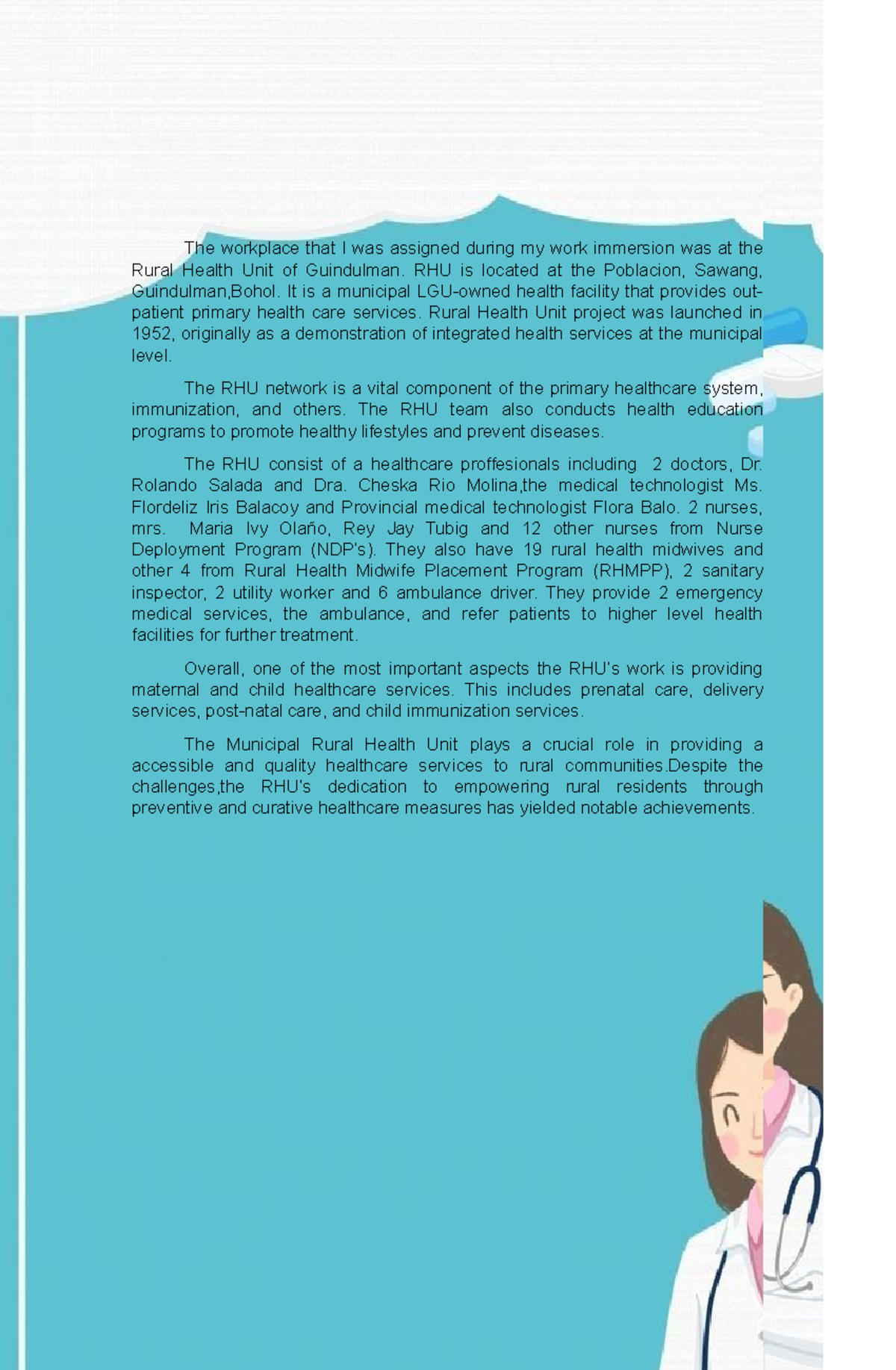 Final Immersion - The workplace that I was assigned during my work ...