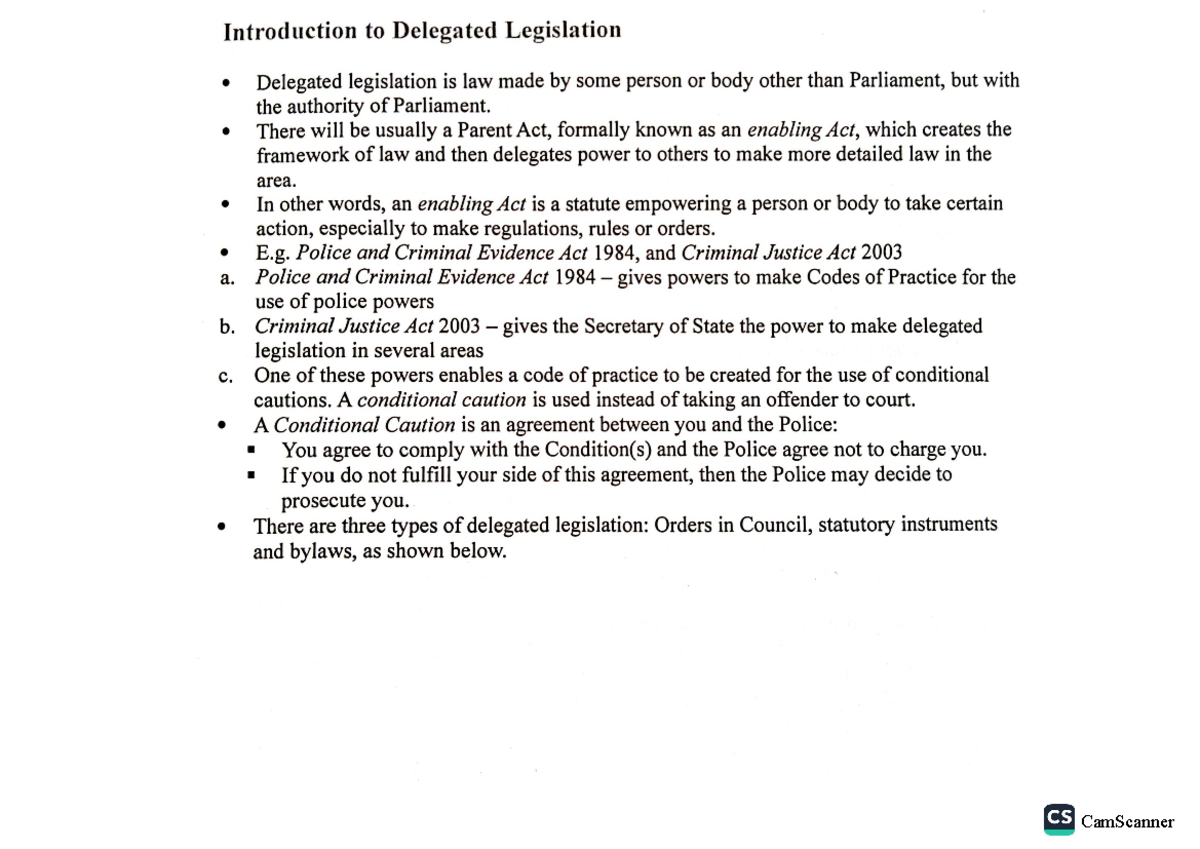 Delegated Legislation - Public Law - Studocu