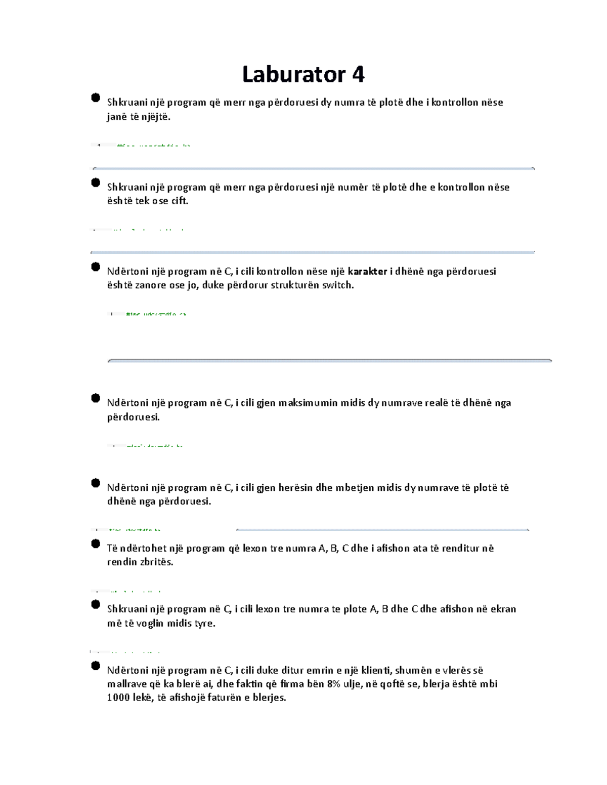 LAB4 MJ- 1A Livja Goxhaj - Laburator 4 • Shkruani një program që merr ...