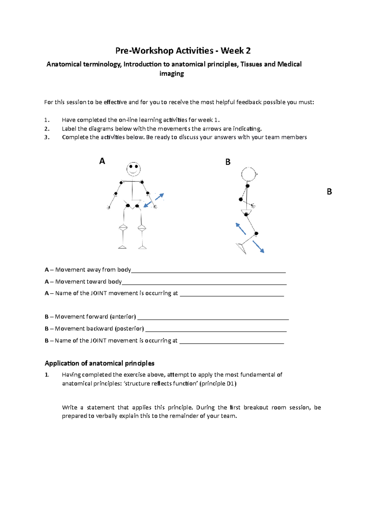 HBS1HBB Pre-Workshop Activities 2 2020 - Pre-Workshop Activities - Week ...