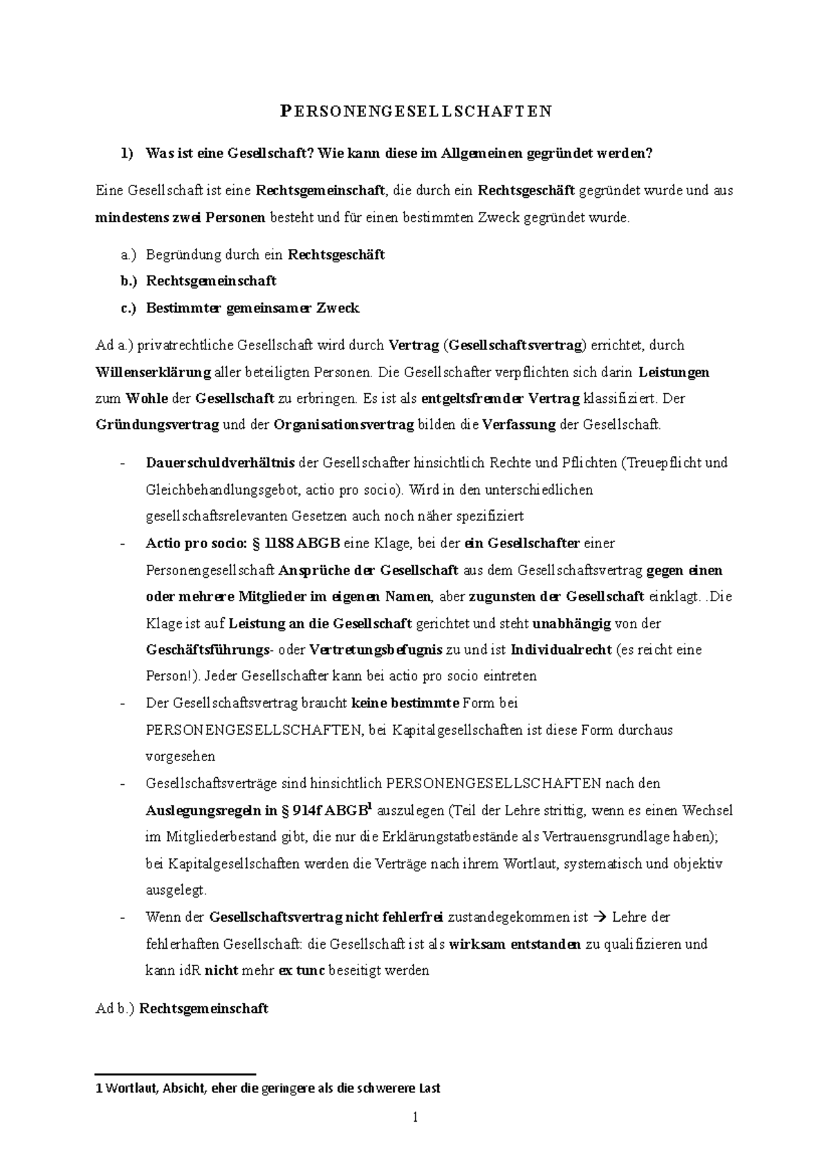 Personengesellschaften - PERSONENGESELLSCHAFTEN Was ist eine ...