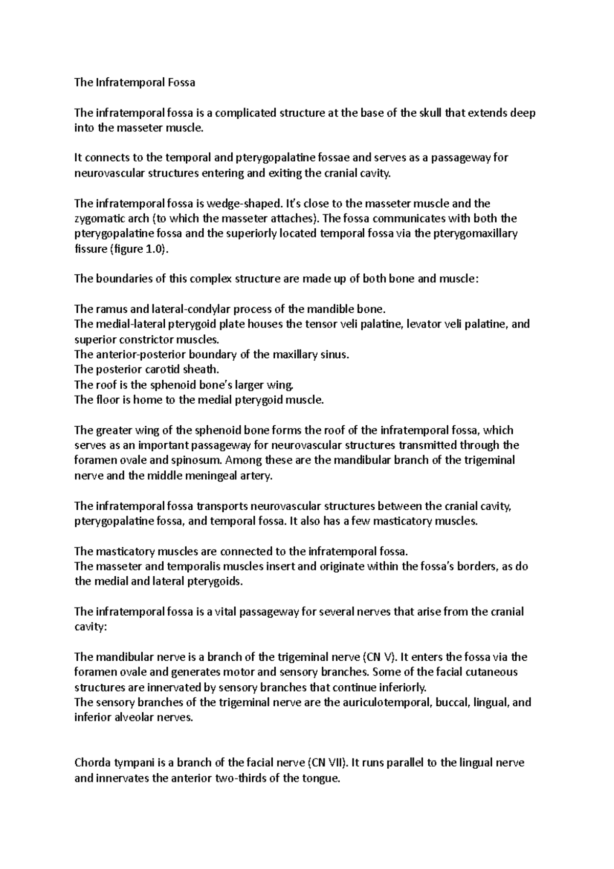 Infratemporal Fossa - Notes from biomedical science - The Infratemporal ...