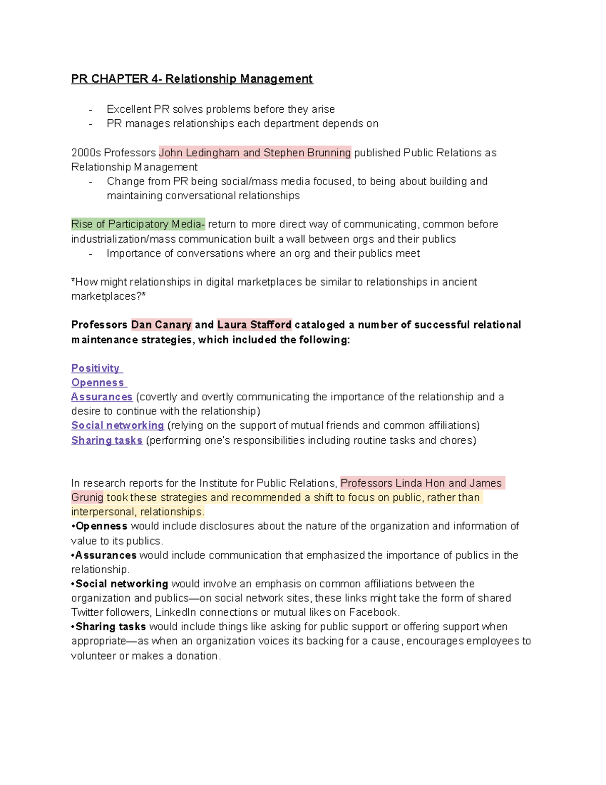 PR Chapter 4- Relationship Management - PR CHAPTER 4- Relationship ...