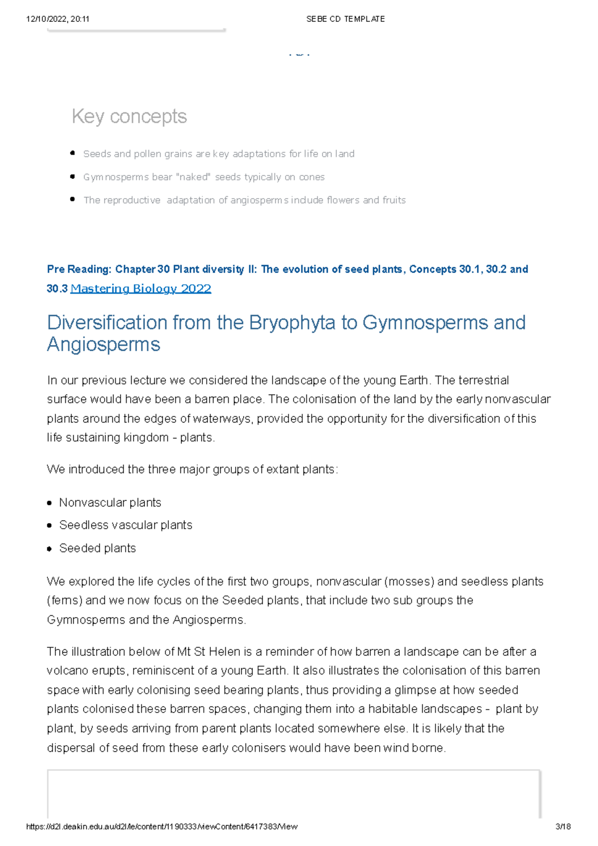 Week 8a Evolution of seed plants - Pre Reading: Chapter 30 Plant ...