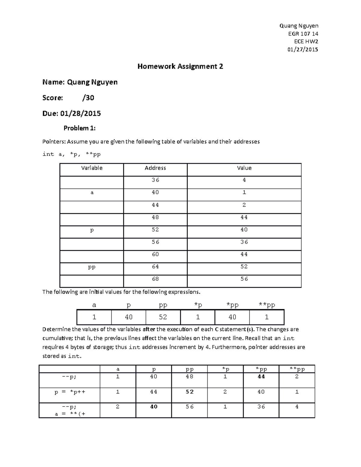 EEHW2 - Programming homework 2 answer - Quang Nguyen EGR 107 14 ECE HW2 Homework Assignment 2 ...