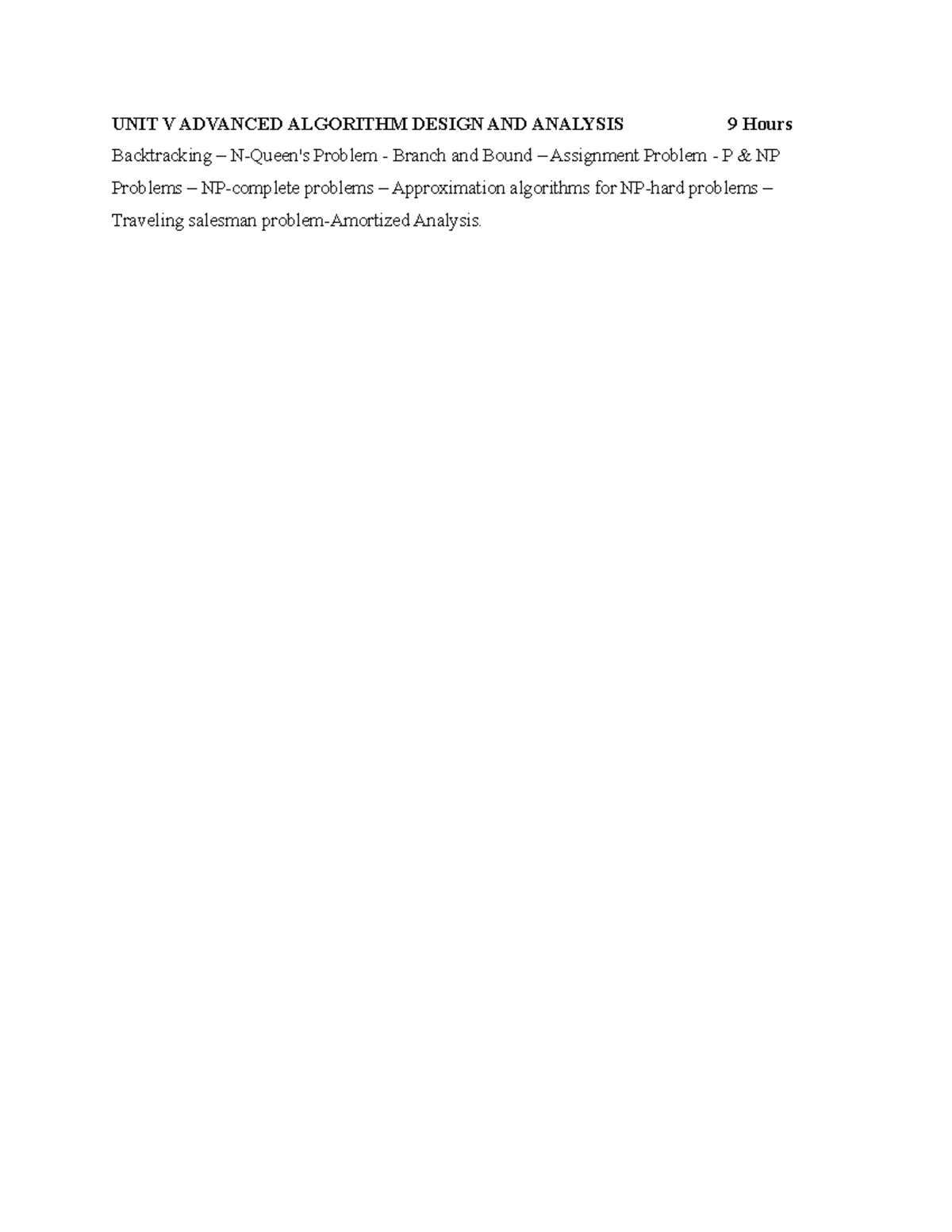 Backtracking N Queens Problem Unit V Advanced Algorithm Design And Analysis 9 Hours