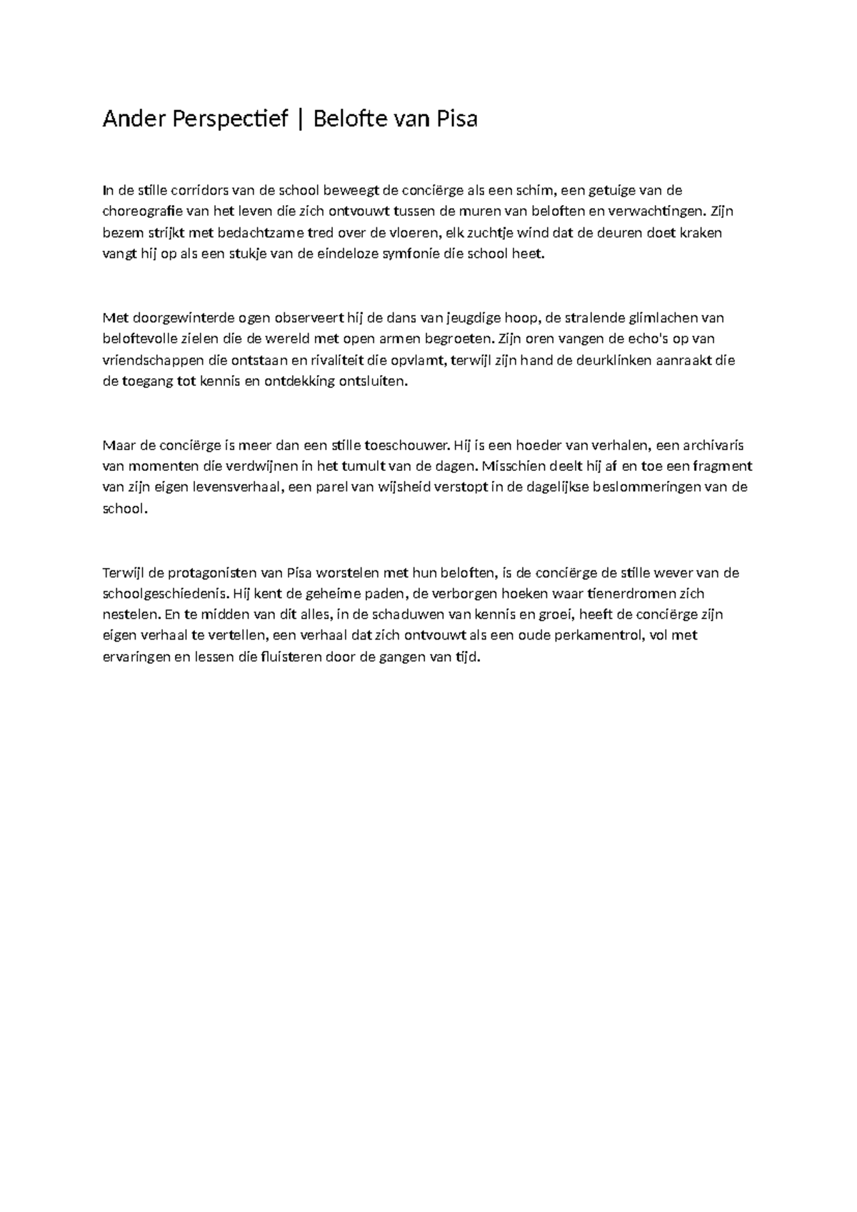 Ander Perspectief sam buco - Ander Perspectief | Belofte van Pisa In de ...
