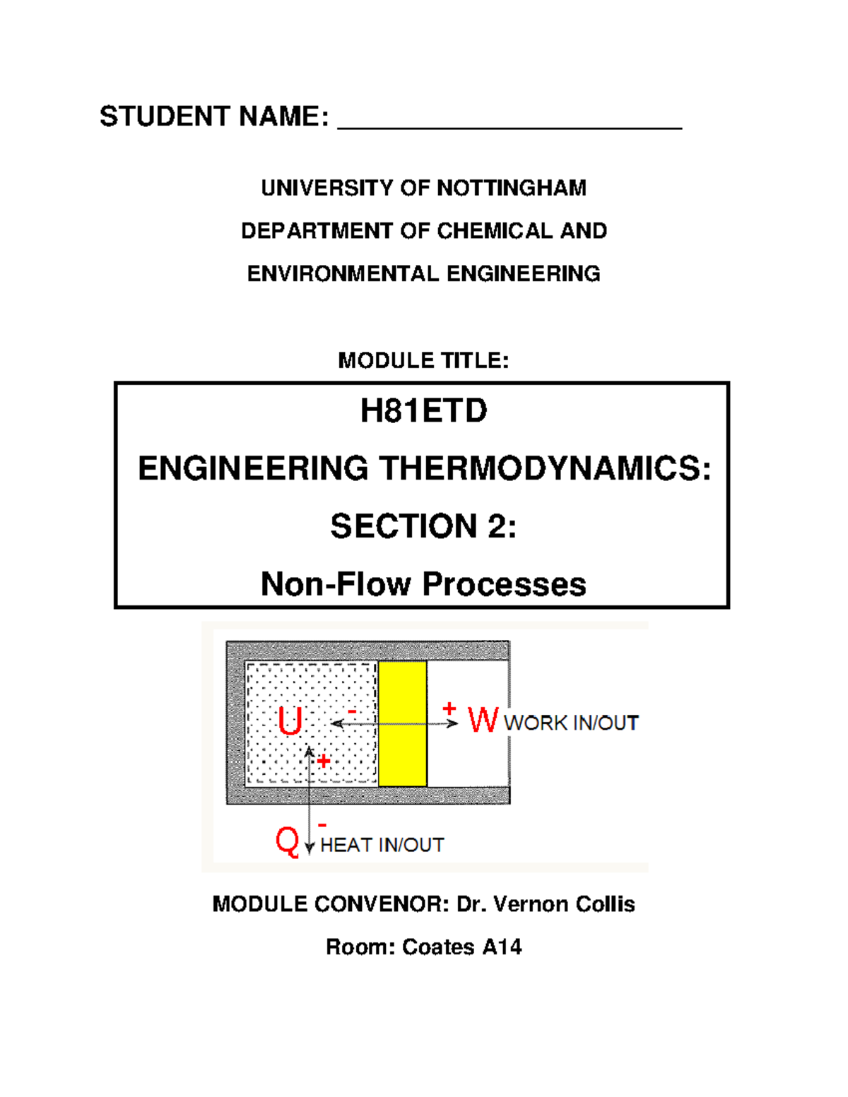 Lecture notes, H81ETD Booklet Section 2: Non -Flow Processes - STUDENT ...