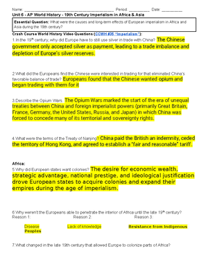 AP World History Unit 6 Study Guide - Unit 6: Consequences of ...