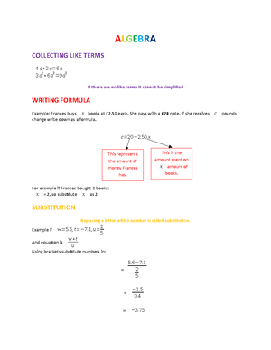 Mathematics Core Mathematics 1 Revision - Core Mathematics 1 Formulae ...
