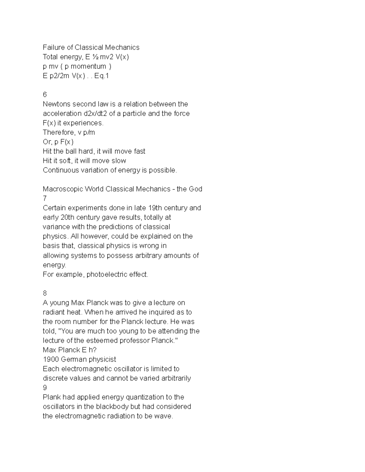 Inorganic Chemistry Part 1 - Failure of Classical Mechanics Total ...