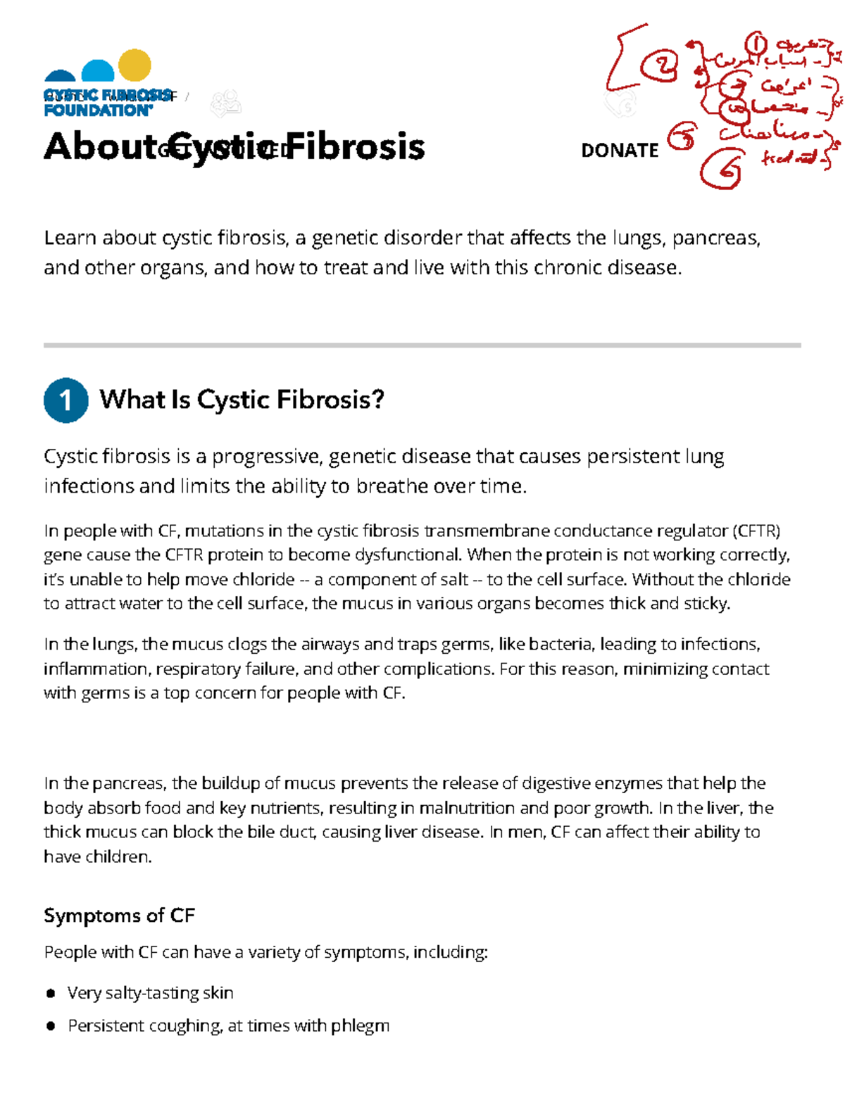 About Cystic Fibrosis - Home / What Is CF / !"#$%&'()%+&,"-#)*) Learn ...
