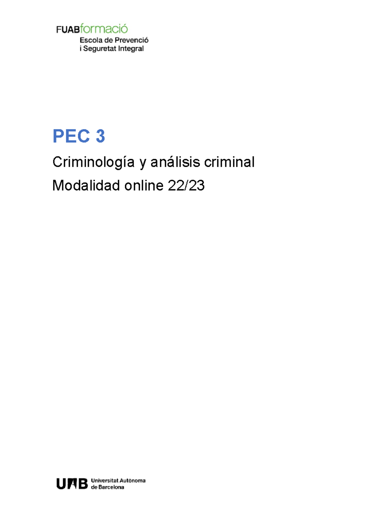 PEC 3 Criminología Análisis Criminal - PEC 3 Criminología y análisis ...