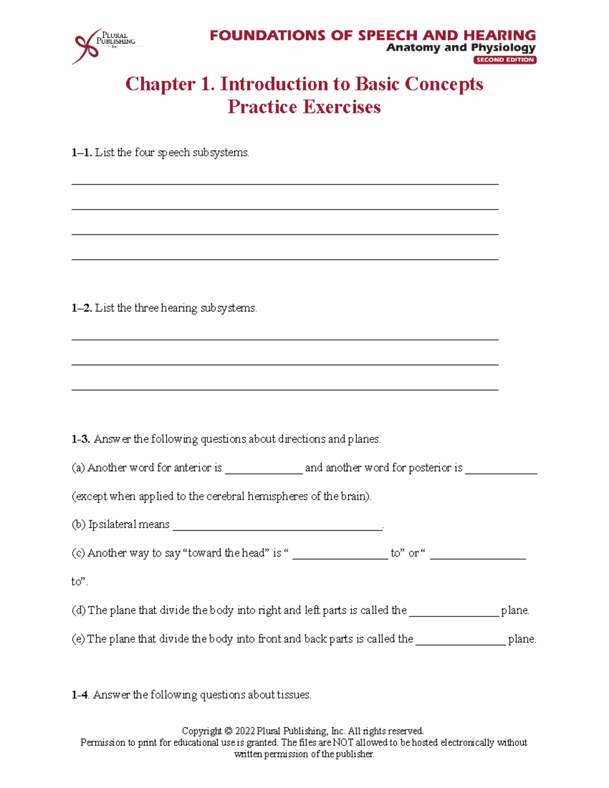 Chapter 1 exercises - slp work assignment - Chapter 1. Introduction to ...