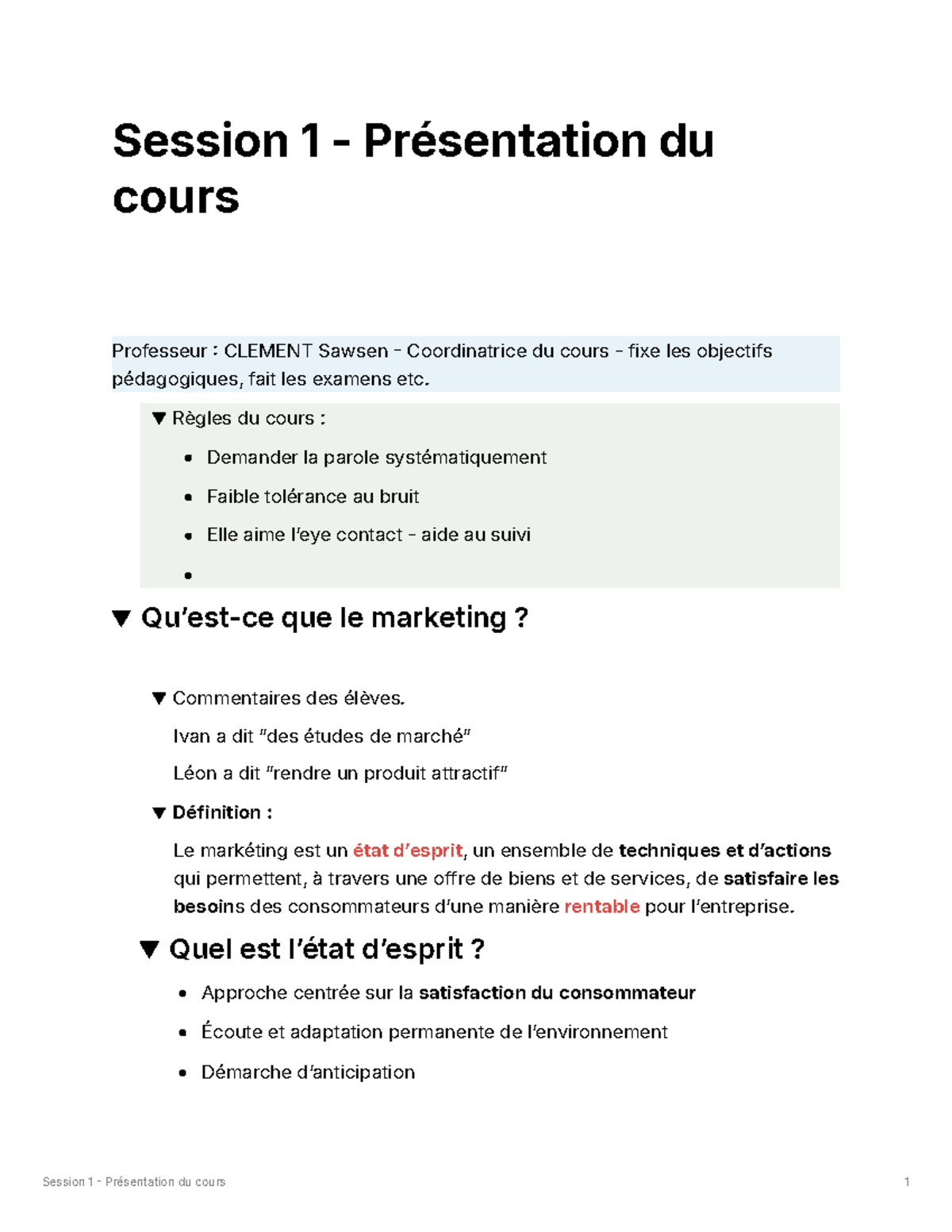Session 1 - Présentation du cours - Session 1 - Présentation du cours ...