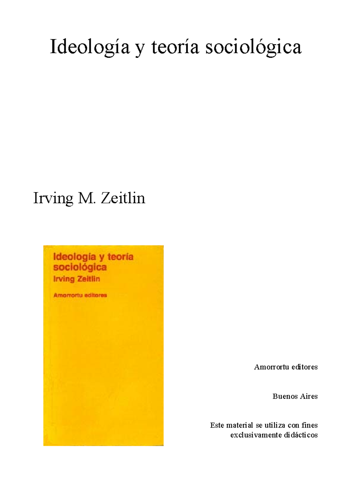 Zeitlin-El-Iluminismo - Ideología y teoría sociológica Irving M ...