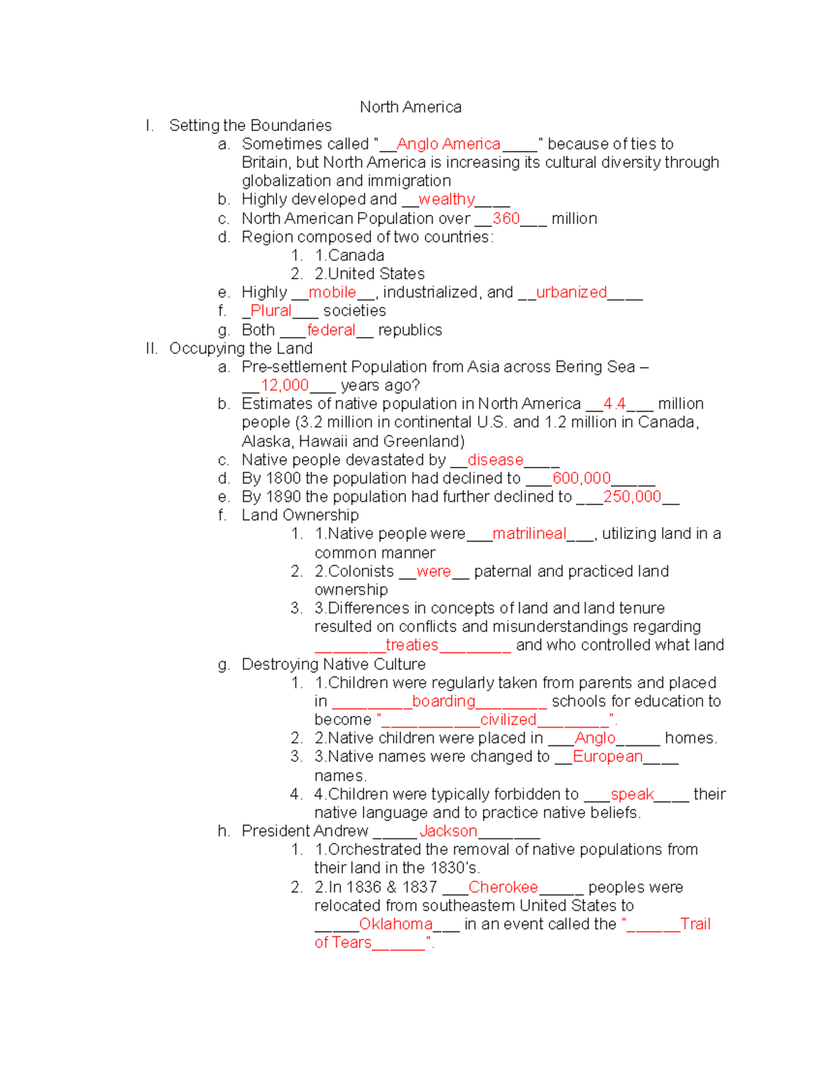 ISS Notes North America - North America I. Setting the Boundaries a ...
