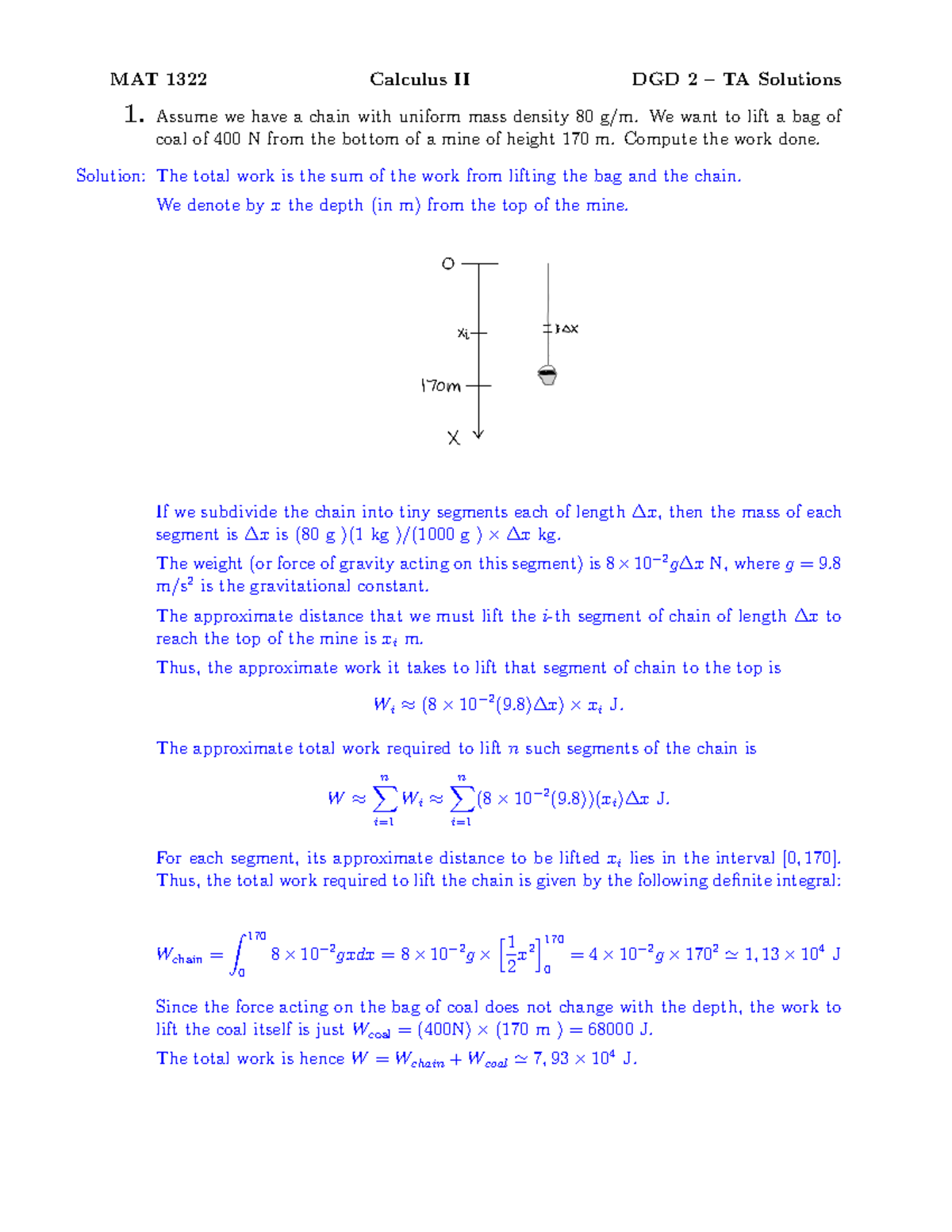 DGD2 - DGD 2 with solutions - MAT 1322 Calculus II DGD 2 – TA Solutions 1. Assume we have a ...