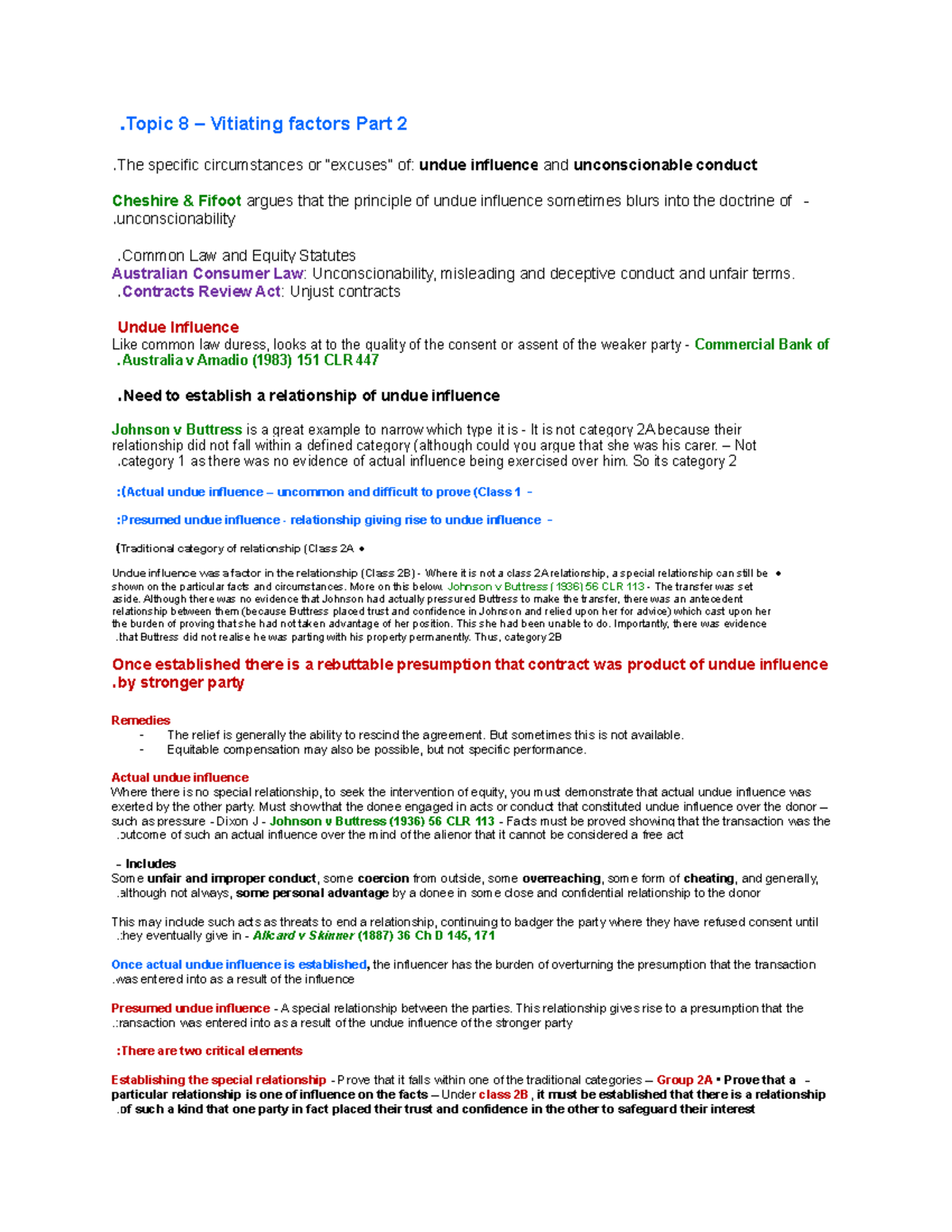 8. Vitiating Factors - sagassgsgf - .Topic 8 – Vitiating factors Part 2 ...