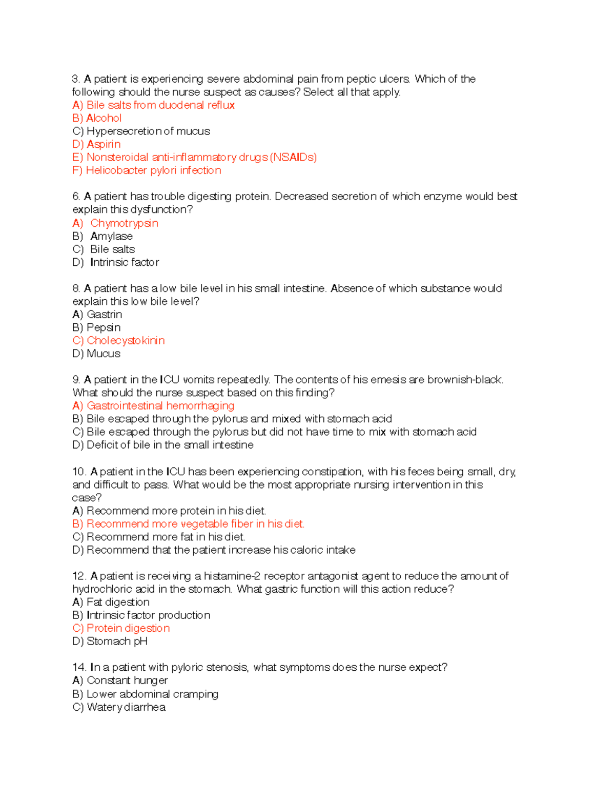 Exam 3 study questions - Coursework for class - A patient is ...