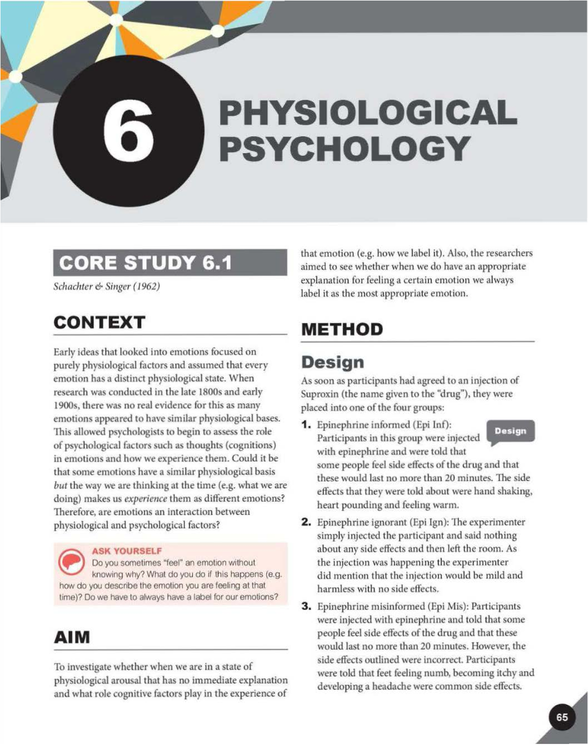 06-Ch-06-Physiological psychology - PHYSIOLOGICAL PSYCHOLOGY CORE STUDY ...