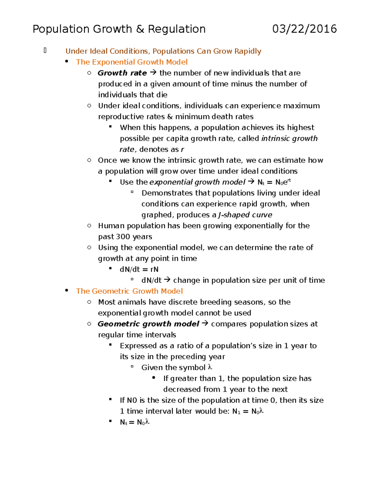 Population Growth & Regulation - 69 Populations Have Growth Limits ...