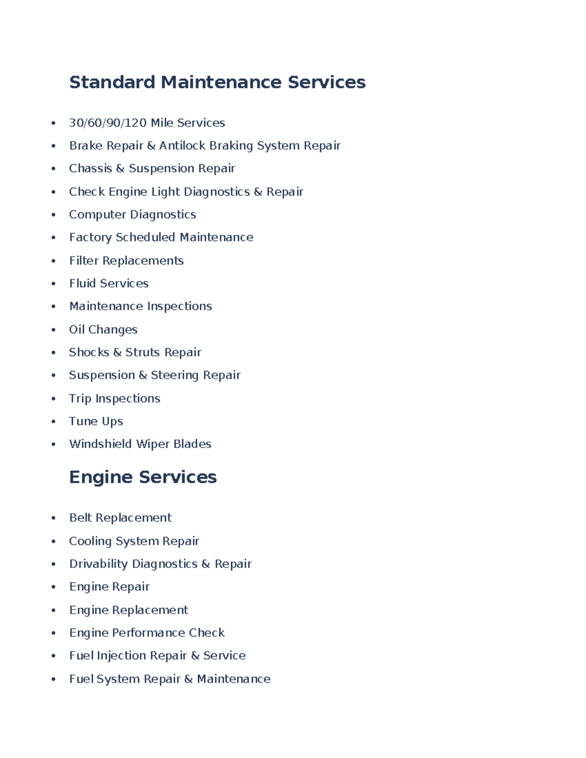 Standard Maintenance Services Auto Repair - Standard Maintenance ...
