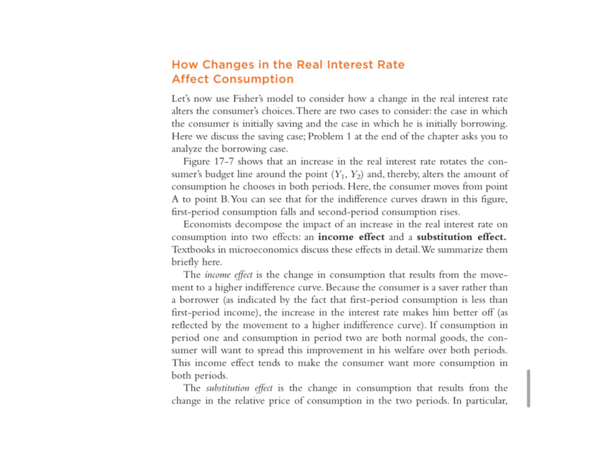 How Changes in the Real Interest Rate Affect Consumption - MACRO ...