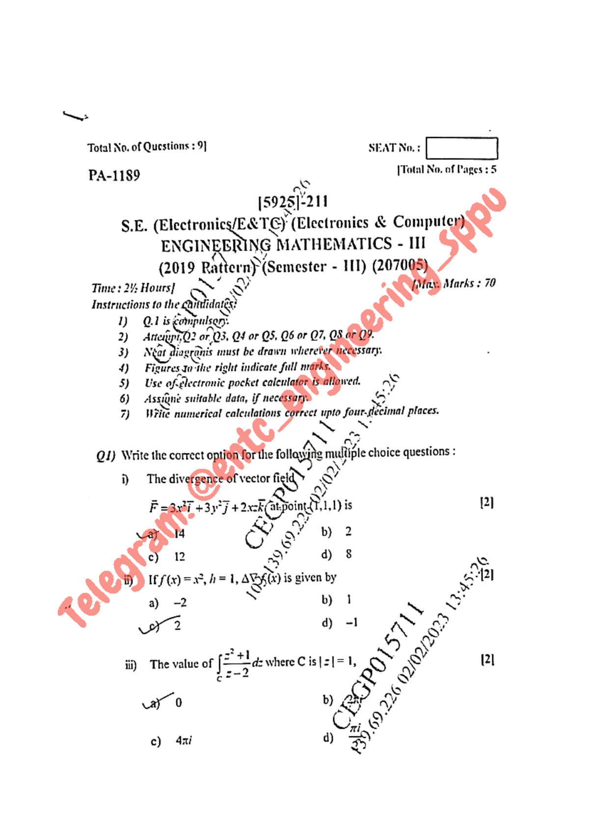 M-3 [Feb-2023] Solved paper by VP - Electronics and Telecommunication ...