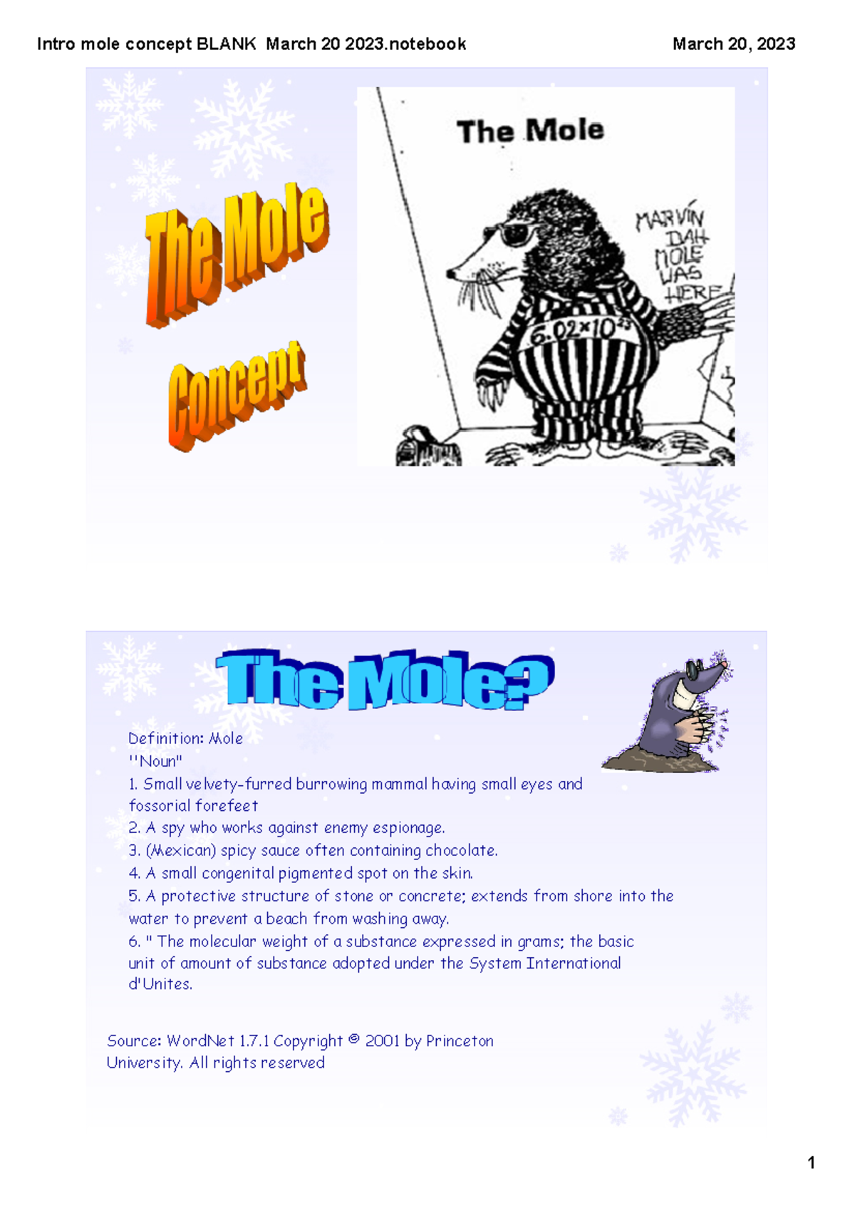 Moles grade 11 - very good very nice and helpful you can fill in the ...