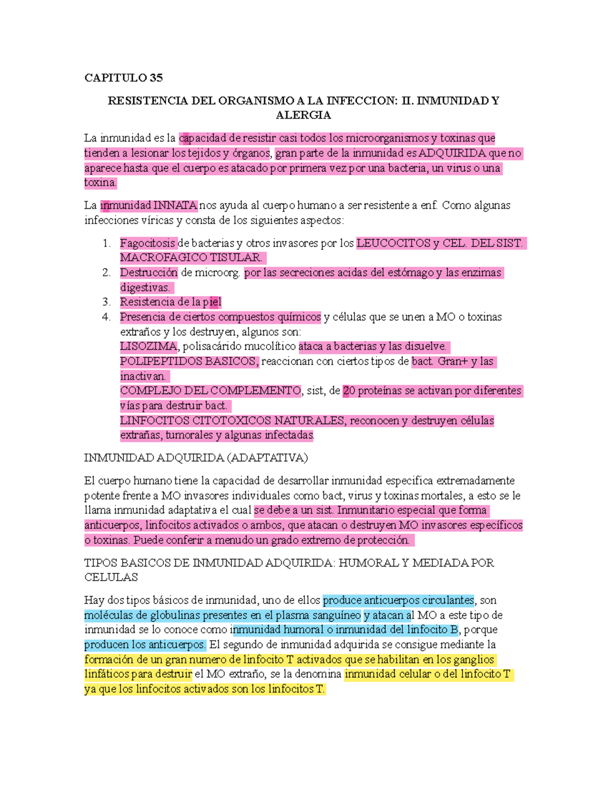 Capitulo 35 resistencia del organismo a la infeccion II inmunidad y ...
