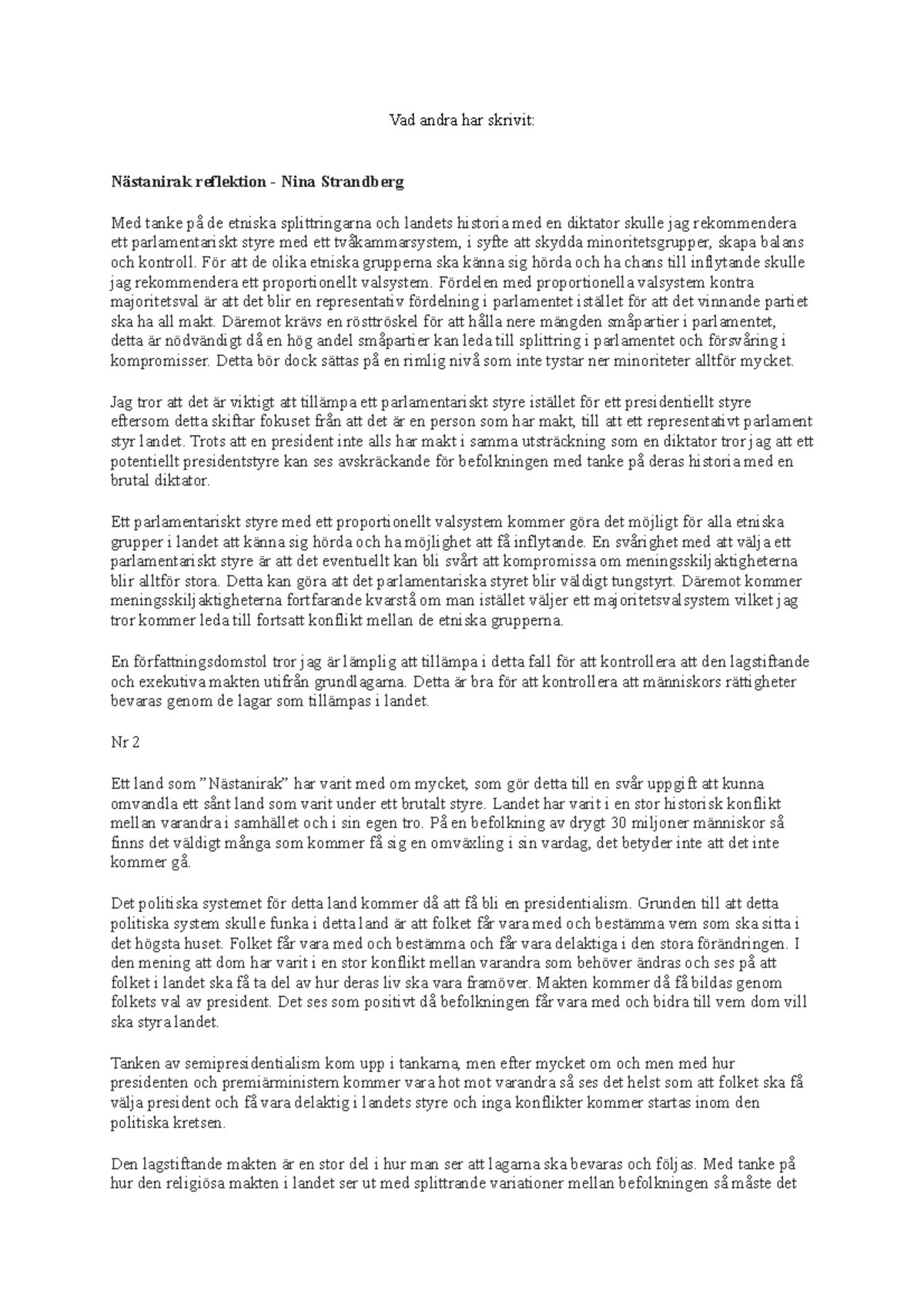 Vad andra har skrivit (Nästanirak) - Vad andra har skrivit: Nästanirak ...