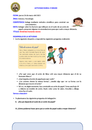 Formato DE Sesión DE CYT - SESIÓN DE APRENDIZAJE DE CIENCIA Y ...