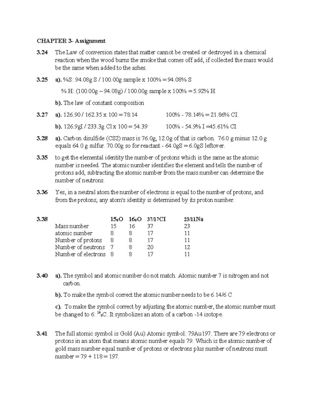 Chapter 3 - assignment - CHAPTER 3- Assignment 3 The Law of conversion ...