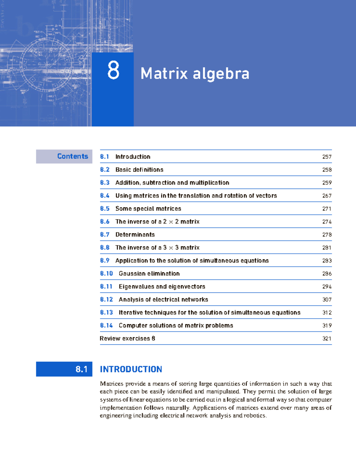 Matriks Algebra-Chap08 - 8 Matrix algebra Contents 8 Introduction 257 8 ...