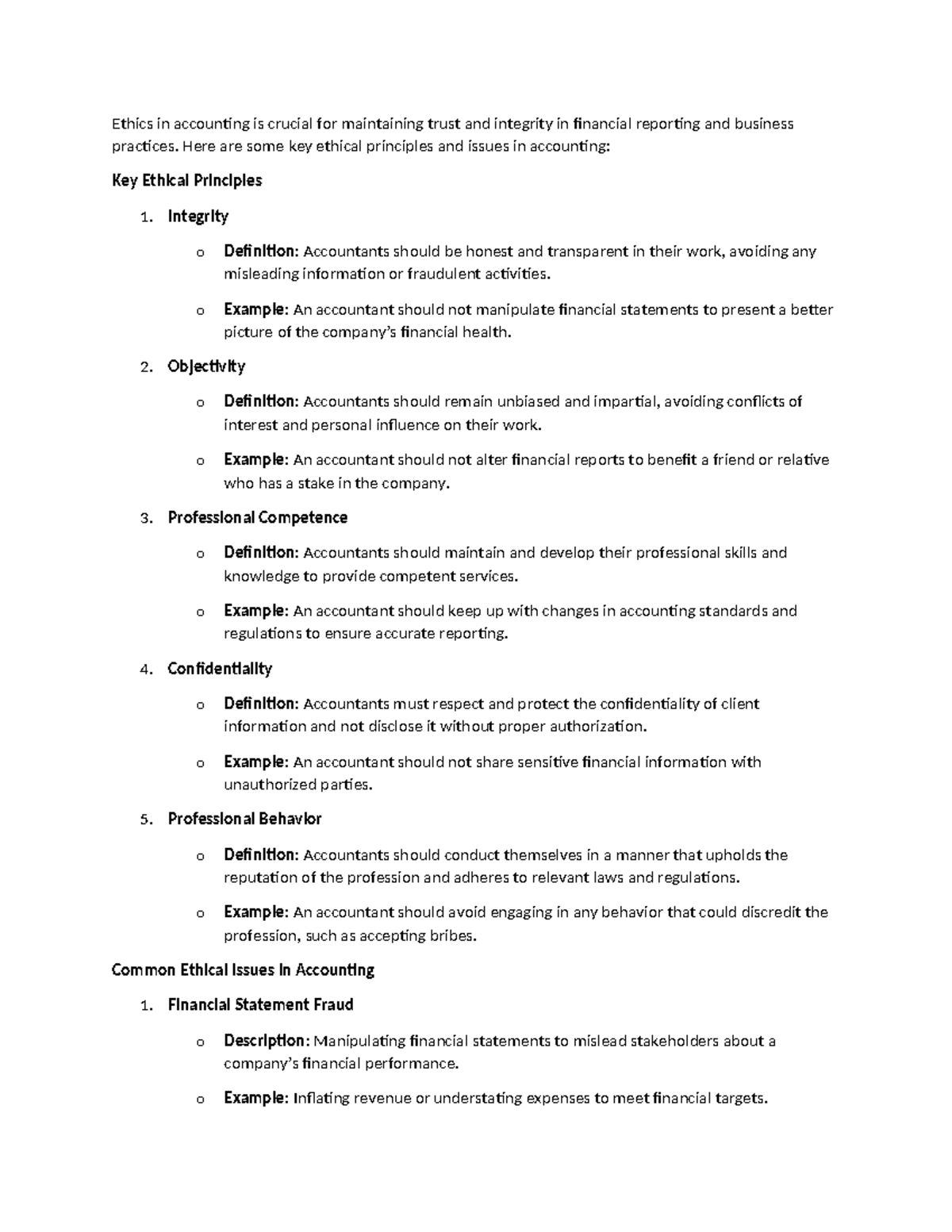 Accounting key ethical principles - Ethics in accounting is crucial for ...
