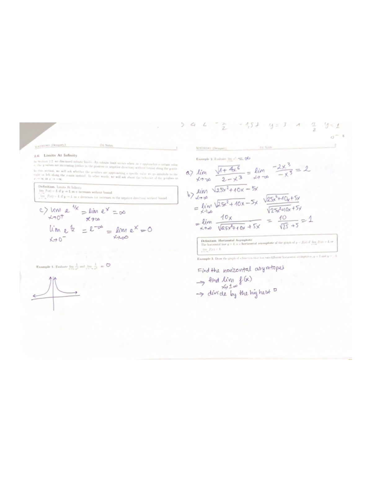 Limits At Infinity - Chapter 2 - 2 1,5 7 A 1 2 MATHERI (Dengan) 26 ...