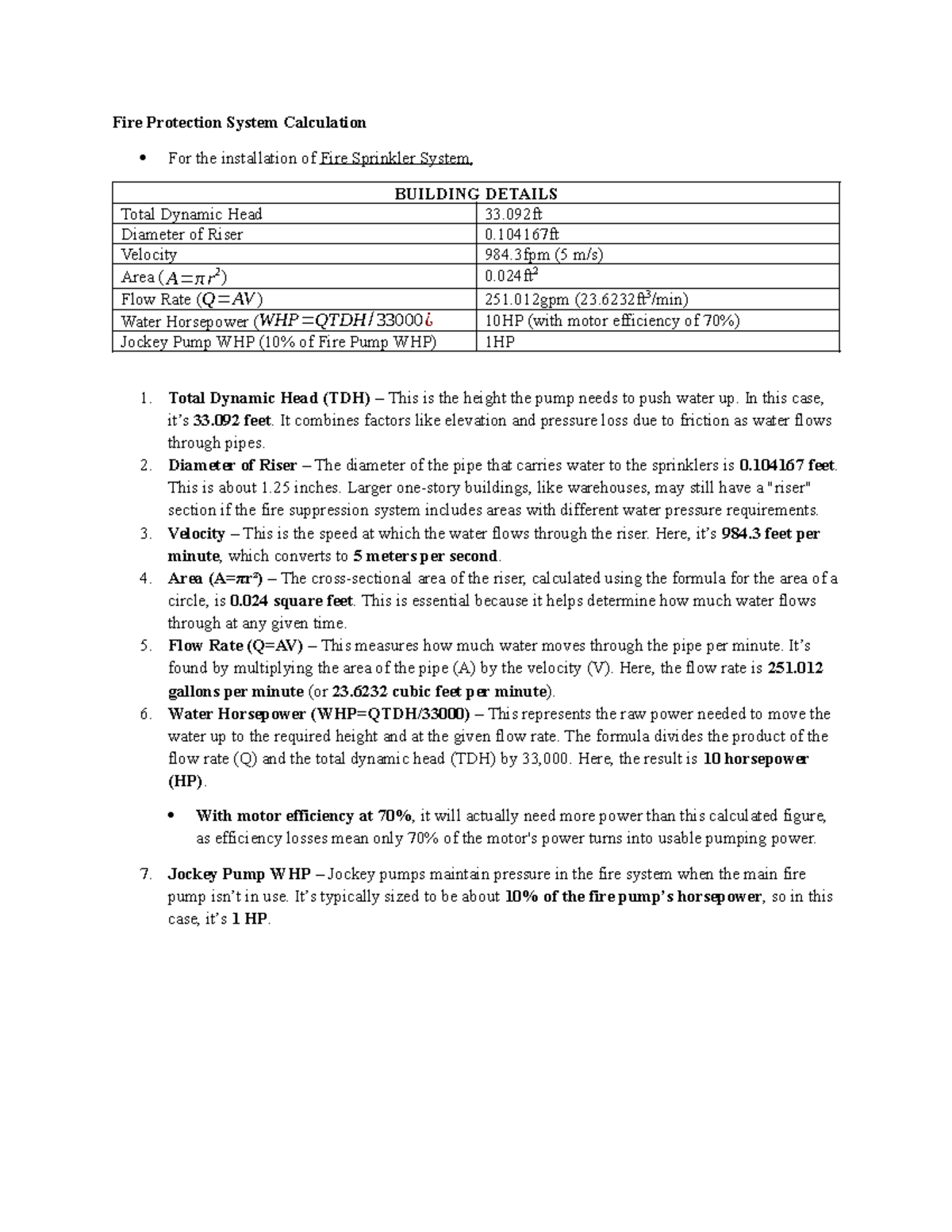 FPS Calc - BOQ - Technical Specs - Fire Protection System Calculation ...