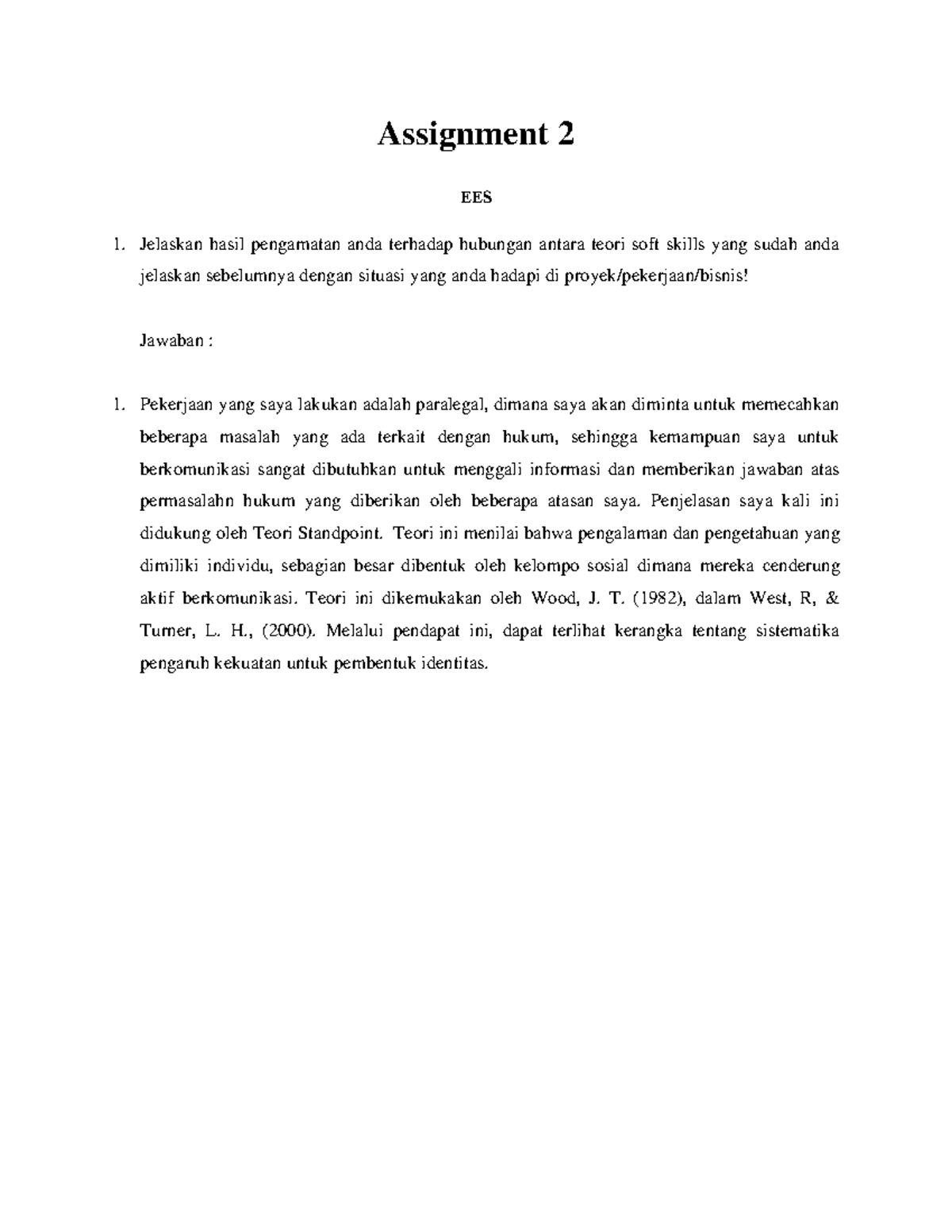 Assignment Bulan 2-EES-IN - Law in International Business - Binus - Studocu