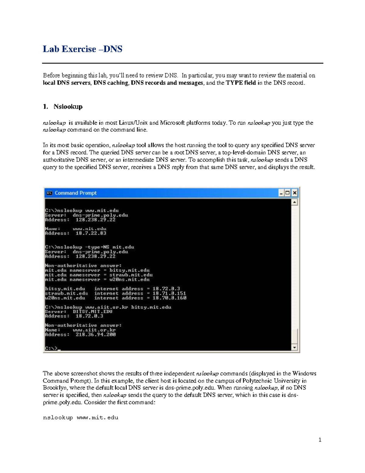 Lab Dns Lab Warning Tt Undefined Function 32 Lab Exercise Dns