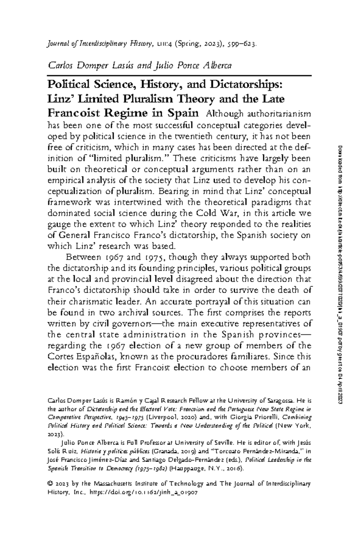 Political Science History and Dictatorsh - Carlos Domper Lasús and ...